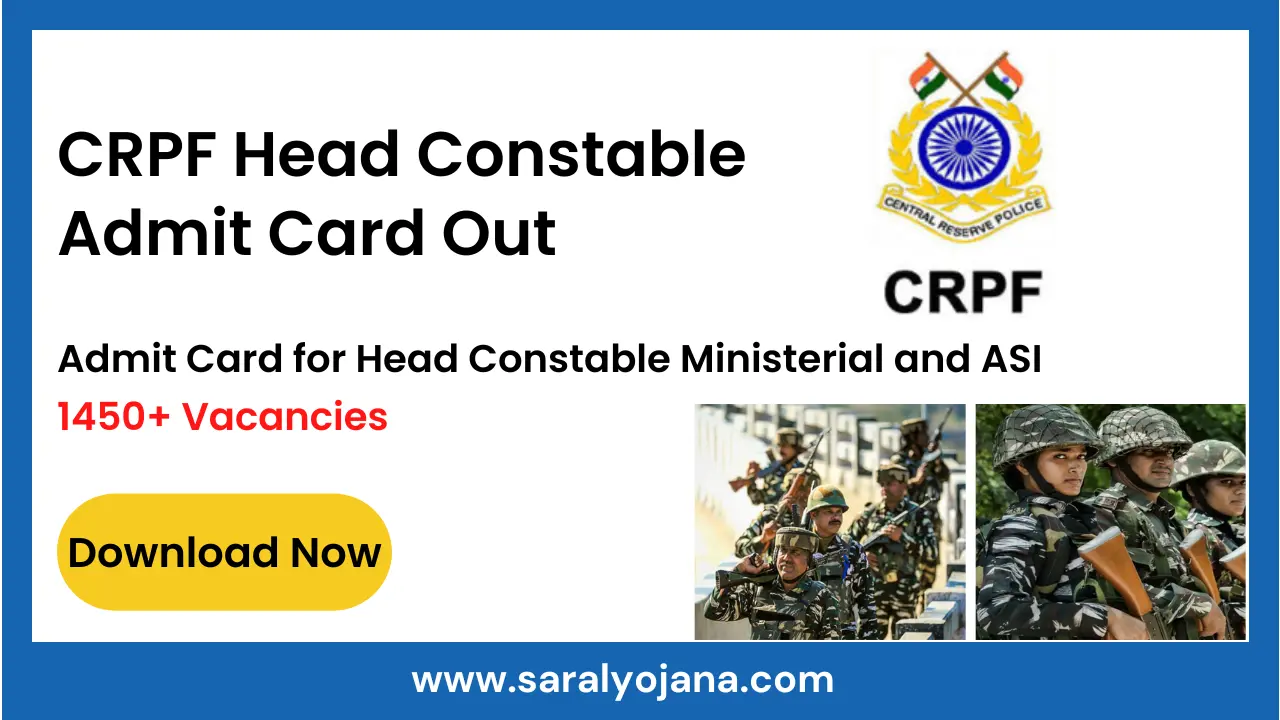 CRPF Head Constable Admit Card 2023 Out – Download Now