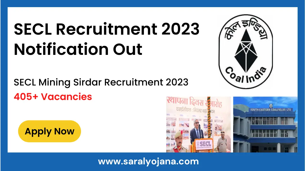 SECL Mining Sirdar Recruitment 2023 Notification Out [Apply Now]