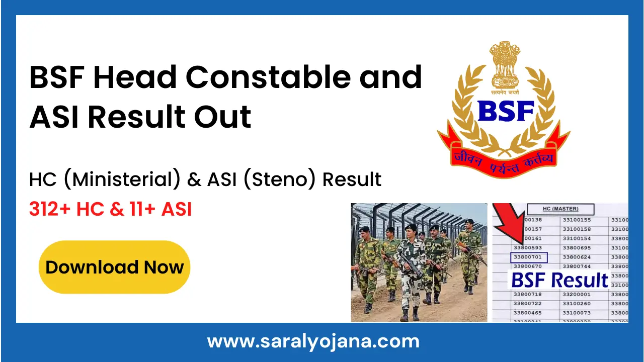 BSF Head Constable and ASI Result Out