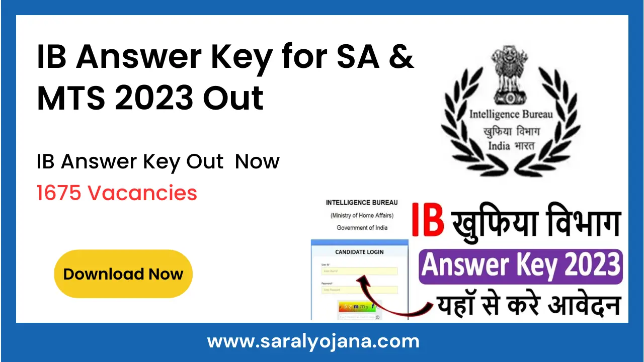 IB Answer Key for SA & MTS Recruitment 2023 Out